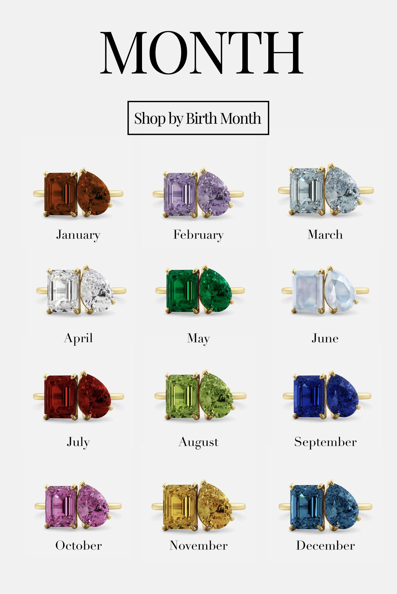 Shop Unique Toi et Moi Jewelry: Birthstone & Zodiac Necklaces, Rings ...